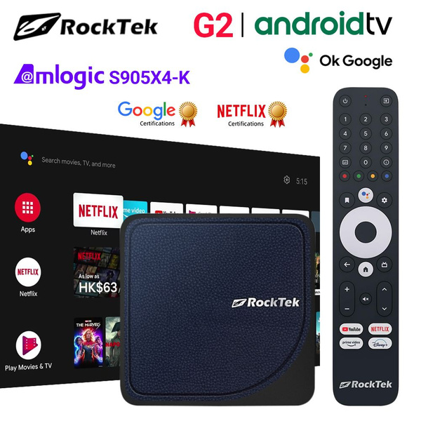 Vontar Медиаплеер Смарт ТВ приставка RockTek G2 4Гб/64Гб Android TV 11 ...