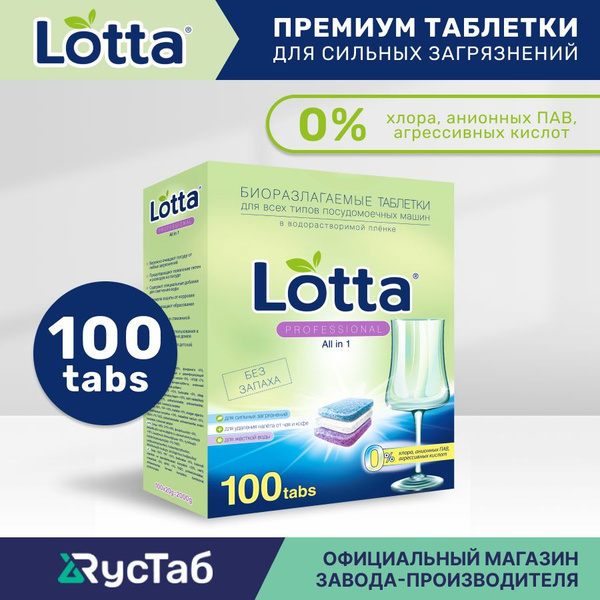 Таблетки для посудомоечной машины LOTTA All in 1 водорастворимая ...