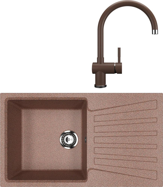 Комплект: Мойка Ulgran U-703 -307 терракот + Смеситель U-021 терракот - купить с доставкой по ...