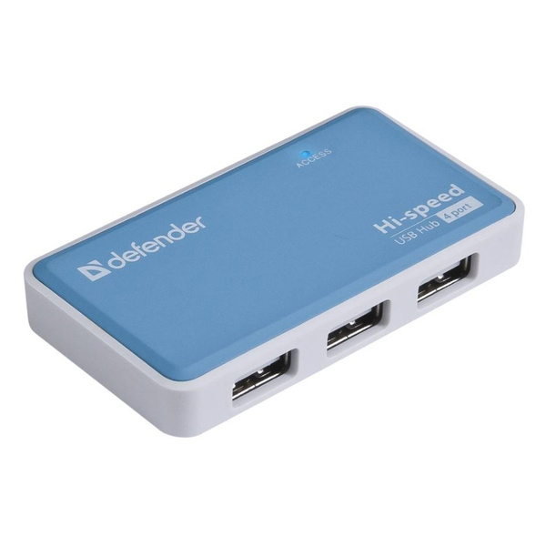 USB концентратор 4-port USB 2.0 Defender Quadro Power, White-Blue ...