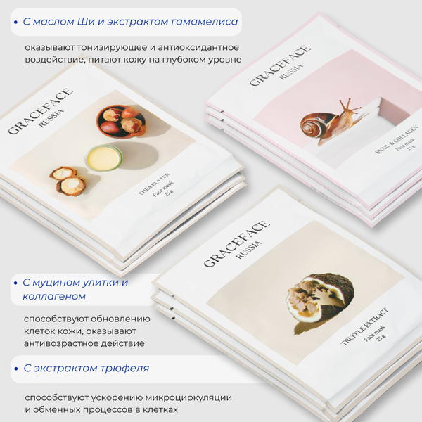GRACEFACE Маска косметическая Питание Для всех типов кожи купить на OZON по низкой цене (2381140661)