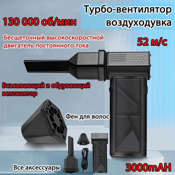 Турбо-вентилятор воздуходувка SOKANYR X3WLS130000,52 м/с, 130 000 об ...