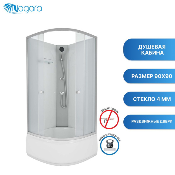 Душевая кабина Niagara Eco E90/40/MT/BK (900х900х1950) 4 места купить ...