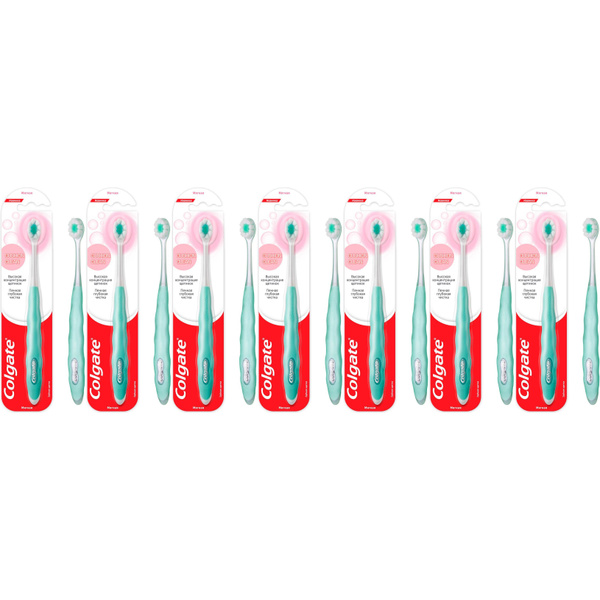 Зубная щетка Colgate Cushion Clean мягкая, набор: 7 штук купить на OZON ...