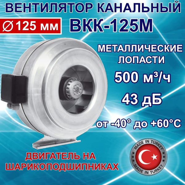 Канальный вытяжной вентилятор ВКК 125-M круглый купить на OZON по ...