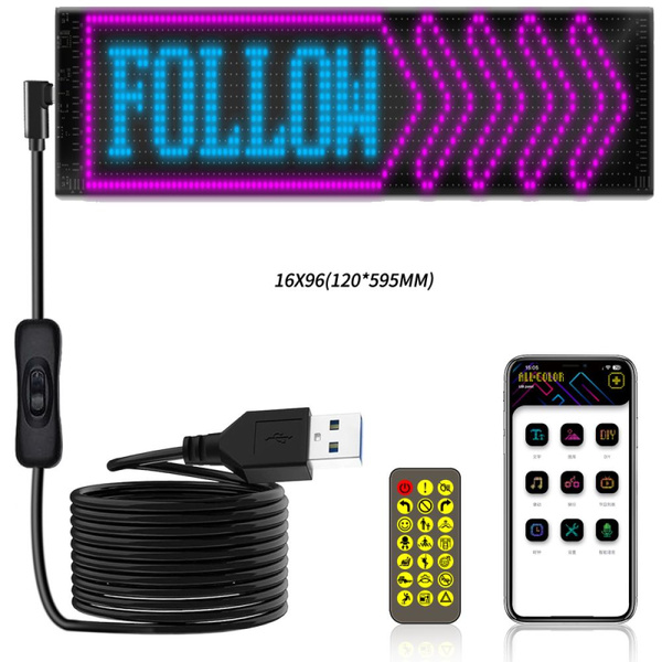 Гибкая Бегущая строка разноцветная (120*595 мм RGB SMD) светодиодный ...