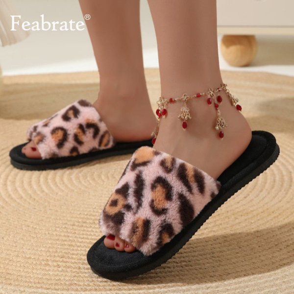 Тапочки Женский Feabrate, размер 39, 40 розовый Круглый нос Без каблука Без застёжки Демисезон ...