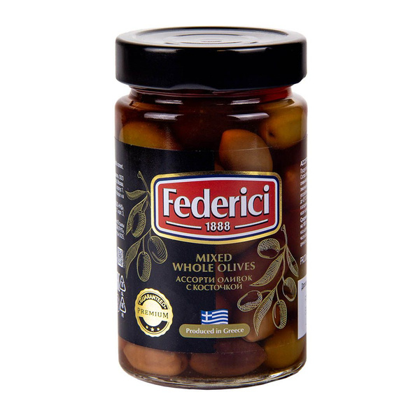 Ассорти оливок с косточкой Federici Каламата, каламата блонд, амфисса, 300 г купить на OZON по ...