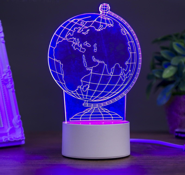 Светильник Глобус LED RGB от сети 9,5x11x18 см купить на OZON по низкой ...