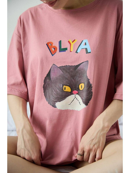 Футболка Yozz, размер 42, 44, цвет розовая пудра, Хлопок 100 - купить по выгодной цене в ...