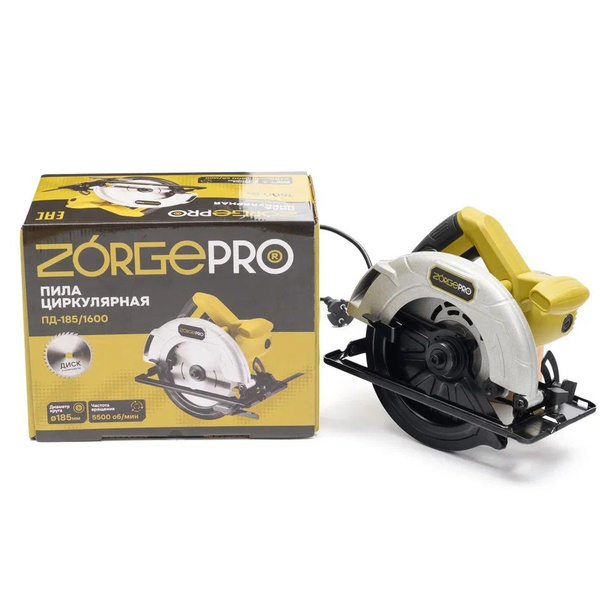 Пила Циркулярная / Дисковая ZORGEPRO 185/1600Z( 1600 Вт, диск 185мм, 5500 об/мин, посадочный ...