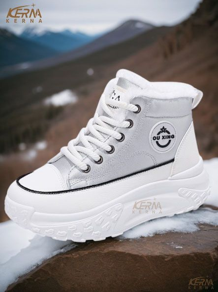 Ботинки Женский KERNA серебристый, размер 35 броги Зима D Шнурки Без каблука Бахрома Россия ...