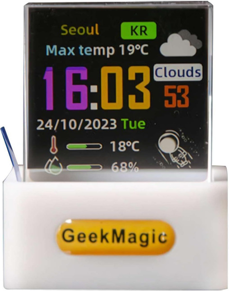 Умная метеостанция с цифровыми часами GeekMagic HelloCubic-Lite, 3D-дисплей, гибкий дисплей с ...