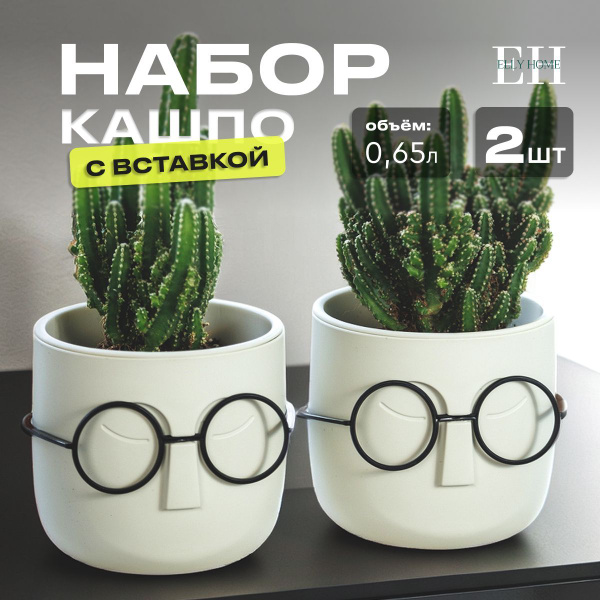 Кашпо для цветов Elly Home, 650мл, набор 2 шт купить на OZON по низкой ...