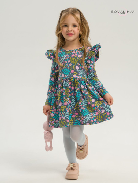 Платье Девочки SOVAlina розовый прямое Повседневный Длинный Хлопок ...