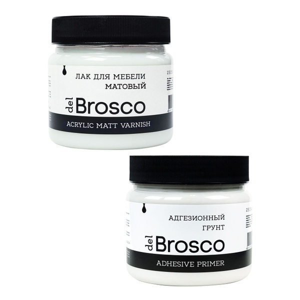 Набор грунт адгезионный и лак для мебели матовый del Brosco 2 х 400 мл купить на OZON по низкой ...