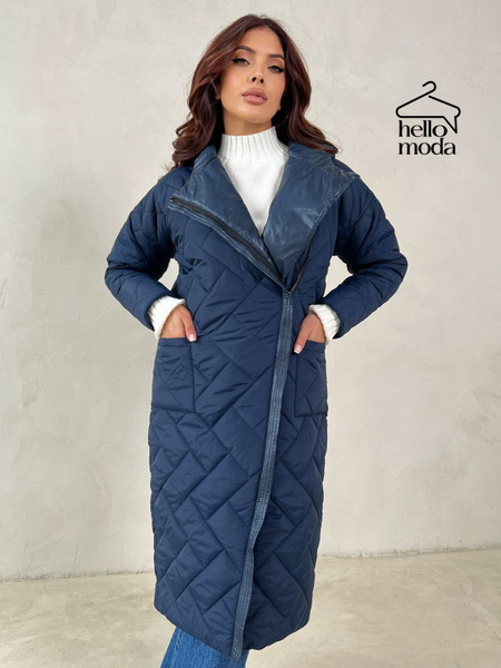 Пальто HELLO MODA!, Демисезон, размер 50, цвет темно-синий, Полиэстер - купить по выгодной цене ...