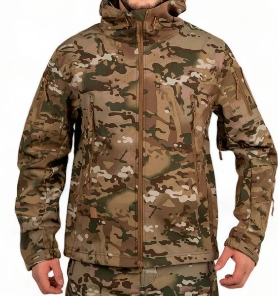 Куртка Мужской ESDY камуфляж Softshell, размер 48 Демисезон свободный Китай (Тайвань) купить c ...