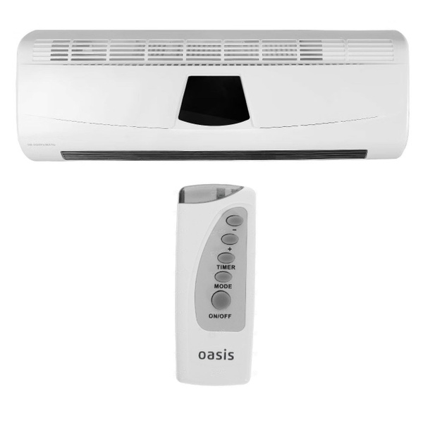 Тепловентилятор настенный Oasis NTD-20 2000 Вт, с пультом ду, с таймером, с LED дисплеем ...
