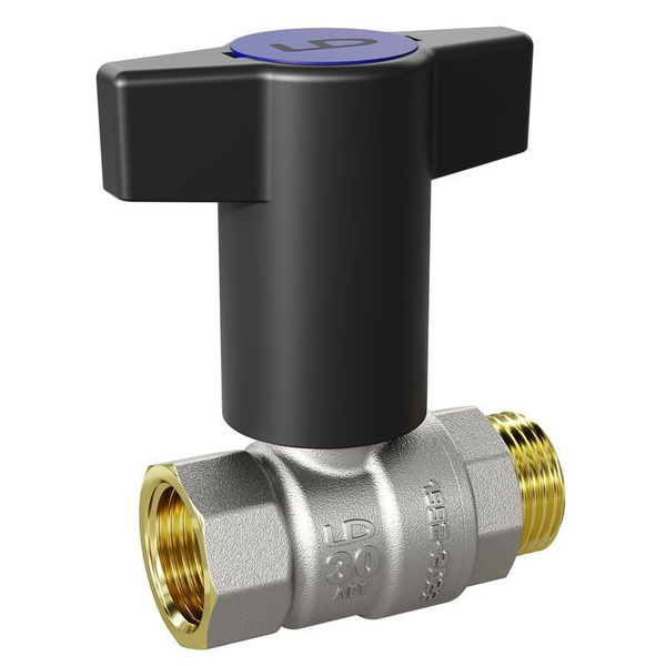 Кран шаровый LD Pride НВ 3/4" с пластиковой T-ручкой, синяя вставка, полный проход купить на ...