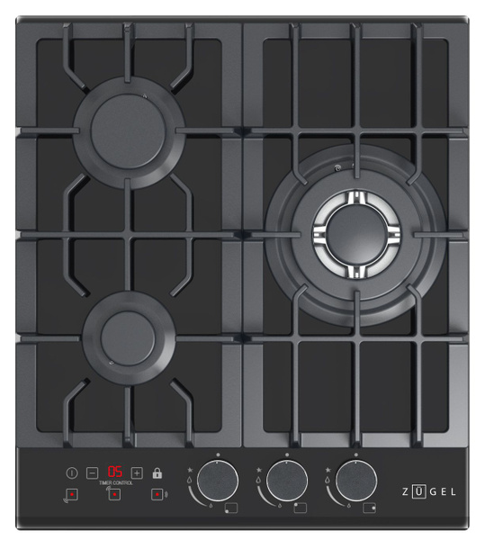 Варочная панель газ ZUGEL ZGH450X, черная купить c доставкой на OZON по ...