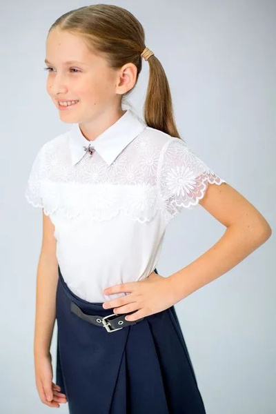 Блузка Девочки Colabear белый, размер 122 купить c доставкой на OZON по низкой цене (828552700)