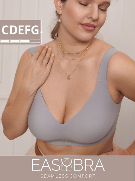 Бюстгальтер Женский EASY BRA без косточек, бесшовный, размер 75F, 85C голубой Микрополиамид ...