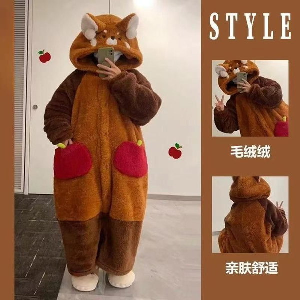 Кигуруми Женский MOOCIE, размер 46, 48 разноцветный Зима Карманы Домашний Лавсан, Корал-флис Без ...