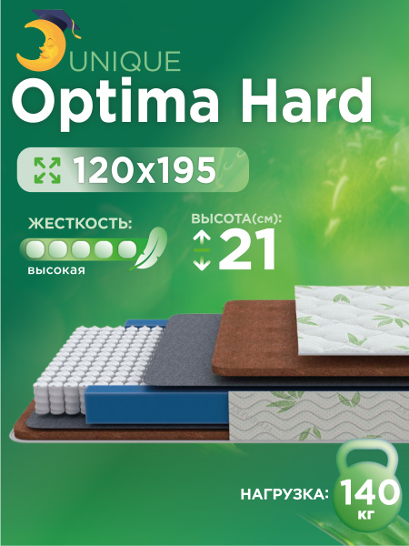 Матрас Академия сна Unique Optima, Независимые пружины, 120x195 см купить c доставкой на OZON по ...