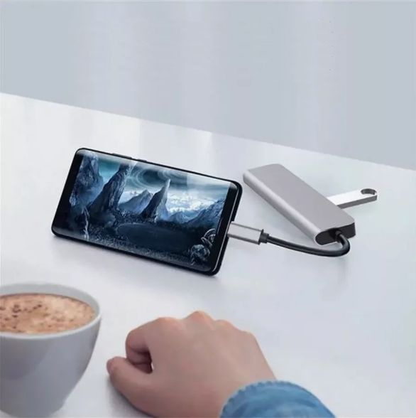 USB HUB 7в1. USB разветвитель, type c hdmi, док станция type c, usb хаб для macbook, SD Card, TF ...