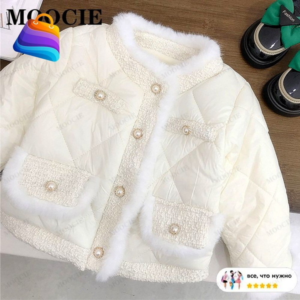 Куртка Девочки MOOCIE белый Хлопок, размер 100 Длинный Зима Китай купить c доставкой на OZON по ...