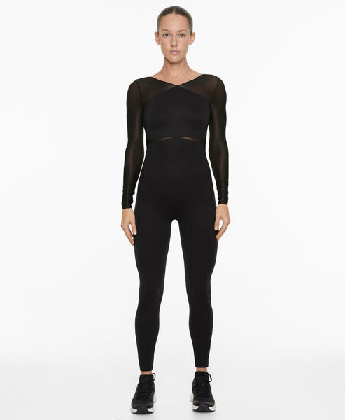 Комбинезон Женский Oysho, размер 46, 48 черный На любой сезон Спортивный Полиамид, Эластан ...