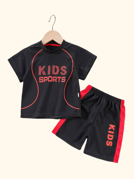 Твинсет Девочки, Мальчики BCATON черный матовый Политекс, размер 130 облегающий Короткий Буквы и ...