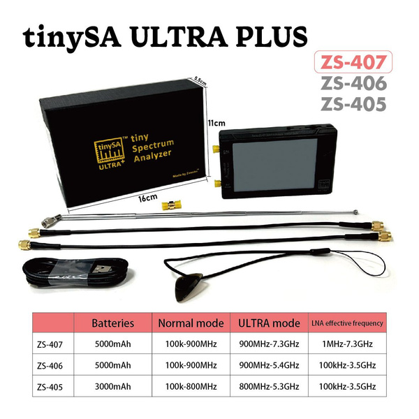 Портативный крошечный анализатор спектра TinySA ULTRA PLUS ZS-407 с 4 ...