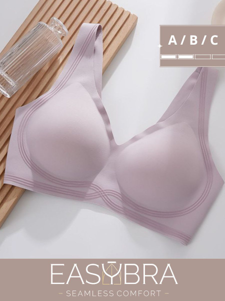 Бюстгальтер Женский EASY BRA без косточек, бесшовный, размер 80A, 80B розовый Полиамид, Эластан ...