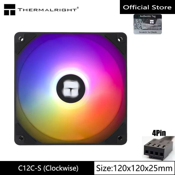 Thermalright TL-C12CW-S Вентилятор корпуса 12cm4PIN PWM RGB цветной ...