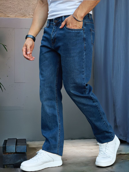 Джинсы Мужской DENIM DYNASTY синий Хлопок, Спандекс, размер 48, 50 ...