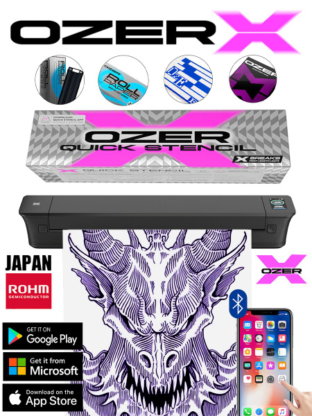 Портативный принтер для печати татуировки, трансферный термопринтер OZER-X Quick Stencil Printer ...