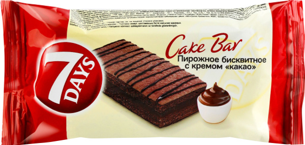 Пирожное бисквитное 7DAYS Cake Bar с кремом какао, 30г купить на OZON ...