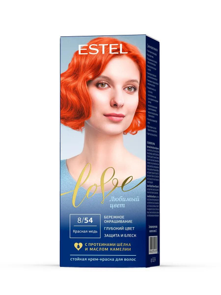 ESTEL Стойкая крем-краска для волос Love тон 8/54 Красная медь купить на OZON по низкой цене ...