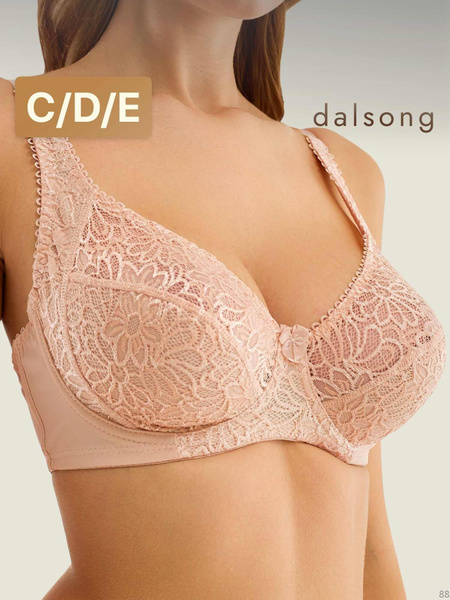 Бюстгальтер Женский DALSONG мягкая чашка на каркасе, на косточках, размер 95D светло-бежевый ...