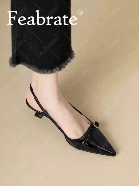 Босоножки Женский Feabrate Стандартный низкий (до 4 см), размер 40 Закрытый нос Лето Без ...