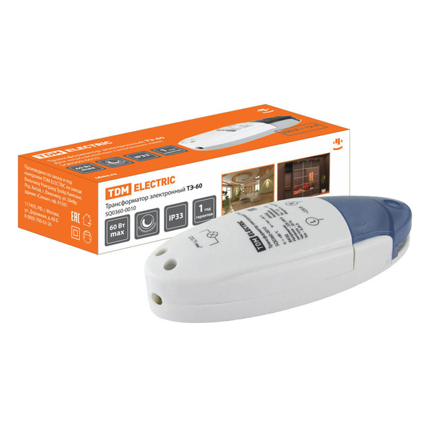 Трансформатор электронный диммируемый ТЭ-60 220В/12В 20-60Вт, TDM SQ0360-0010 купить на OZON по ...