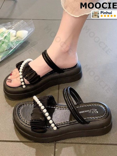 Босоножки Женский MOOCIE Без каблука, размер 38, 39 Круглый нос, Низкая модель Демисезон купить ...