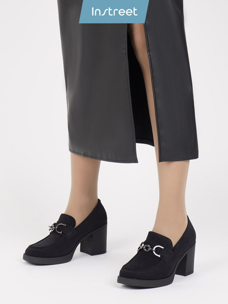 Туфли Женский Instreet Нубук искусственный, размер 38 Толстый каблук 5 Россия Без застёжки ...