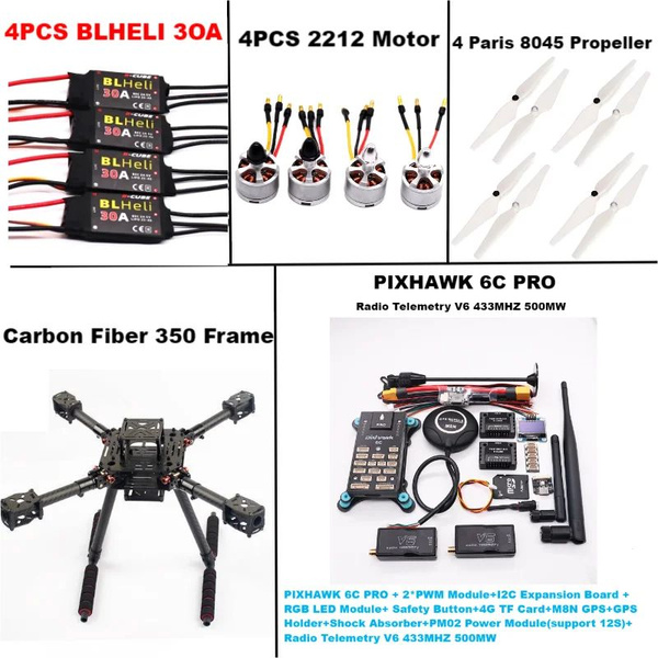 Pixhawk 6C PRO M8N GPS, Рама БПЛА F350 из углеродного волокна, полетный ...