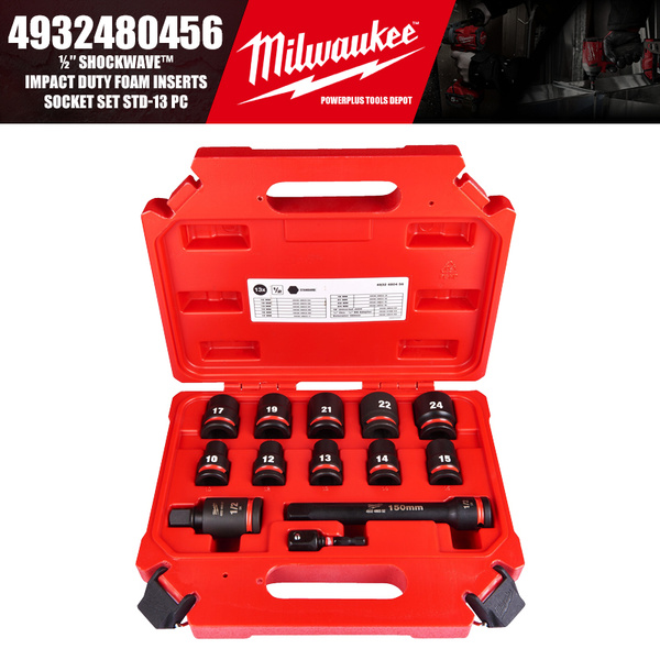 Milwaukee 4932480456 УДАРНАЯ ВОЛНА УДАРНАЯ НАГРУЗКА Набор торцевых ...