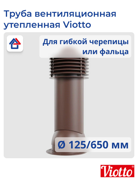 Труба вентиляционная утепленная Viotto для готовой мягкой и фальцевой ...