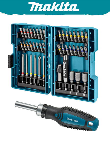 Makita E-25096 Отвертка с храповым механизмом шестигранная втулка, биты ...