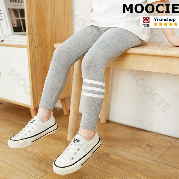 Легинсы Девочки MOOCIE серый Домашний, размер 150 Лето Китай Однотонный, Полоска купить c ...
